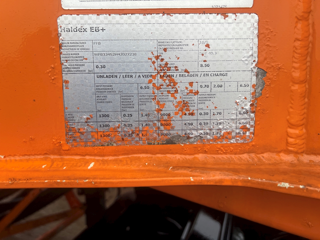 Used 2005 Feldbinder 40 m3 Powder Tanker with Donkey Engine & Blower ...